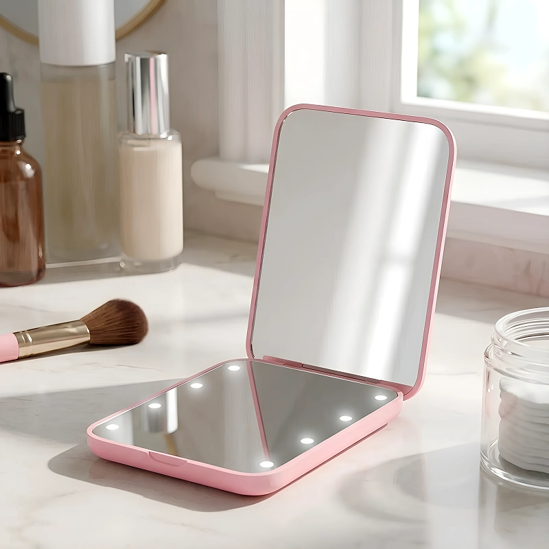 Compact Magnifying Makeup Mirror with Light