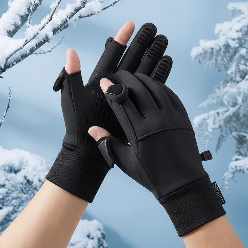 Winter Warm Insulated Waterproof Fleece Touch Screen Gloves with Flip ...